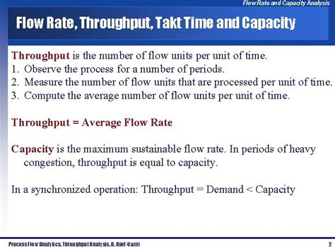 Flow Rate And Capacity Analysis Throughput Utilization Bottleneck
