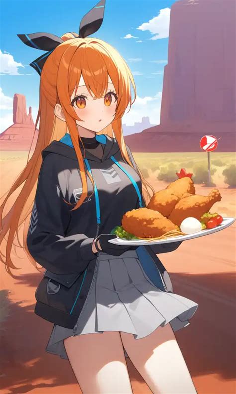 アダチレイがフライドチキンを持っています Ai 작품 Pixai