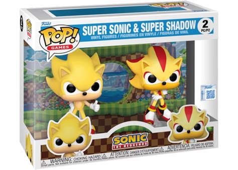 Funko Pop Games Sonic The Hedgehog Super Sonic And Super Shadow Flocked