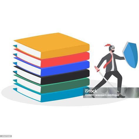 지식 또는 비즈니스 정보 보호 사업가 책 벡터의 더미를 보호하기 위해 방패를 들고 개발에 대한 스톡 벡터 아트 및 기타 이미지 개발 공부 과학 Istock