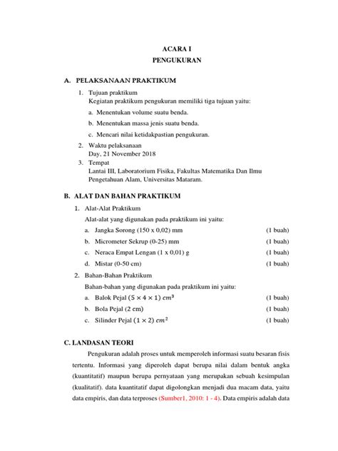 Contoh Format Pembuatan Laporan Pdf