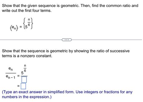 Solved Show That The Given Sequence Is Geometric Then Find