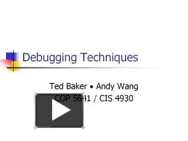 Debugging Techniques Presentation Free To Download