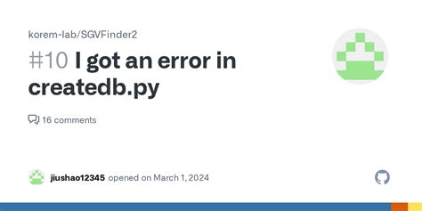 I Got An Error In Createdbpy · Issue 10 · Korem Labsgvfinder2 · Github