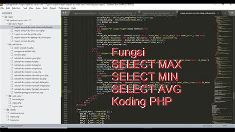 Fungsi Select Max Min Avg Koding Php Youtube