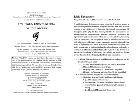 Friends Of The Sep Society Preview Of Rigid Designators Pdf