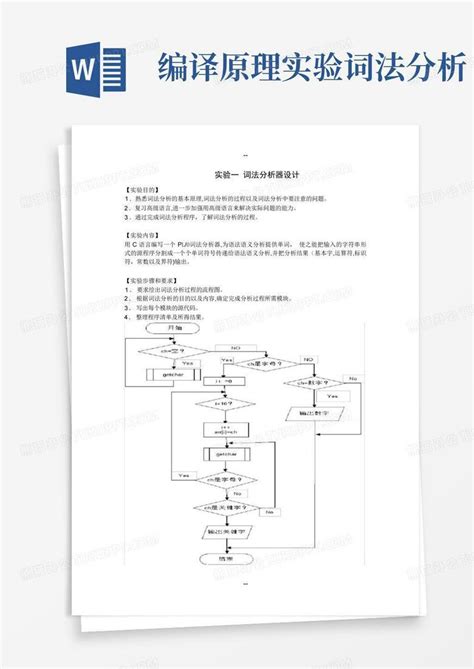 编译原理实验 词法分析word模板下载 编号lezvzebx 熊猫办公