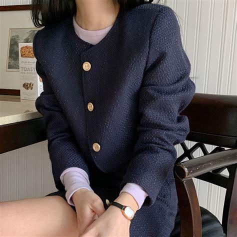 아더먼데이 셋업가능💛출근룩 모던트위드 골드버튼 자켓 여자트위드자켓 봄신상 하객룩 여자자켓 라운드자켓 봄재킷