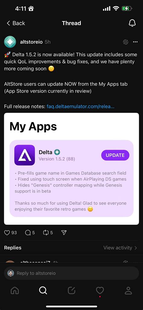 Update Is Out Also For Ios 1 5 3s 🙏🏻 R Delta Emulator
