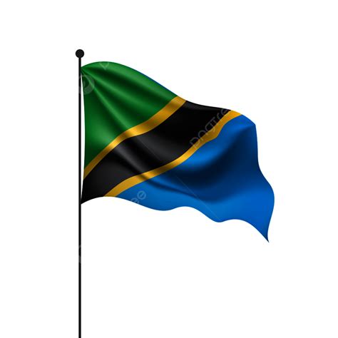 Tanzania National Flag Vector Illustration Color Blue Illustration