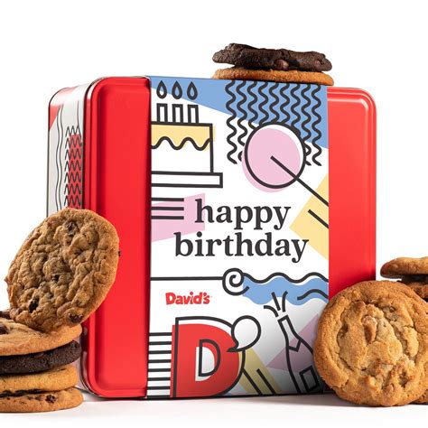 Davids Cookies Happy Birthday Fresh Baked Assorted Cookies Tin