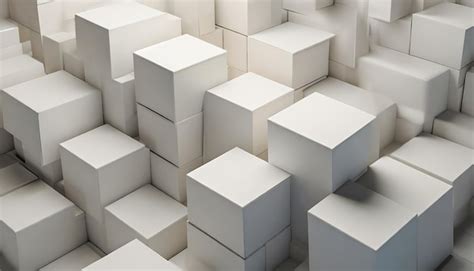 Premium Photo Random Shifted White Cube Boxes Block Background