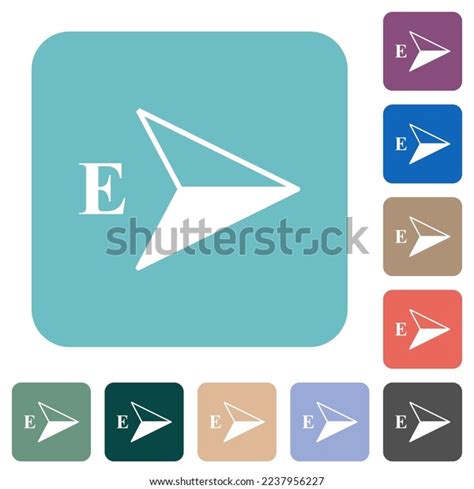 East Compass Direction White Flat Icons Stock Vector Royalty Free