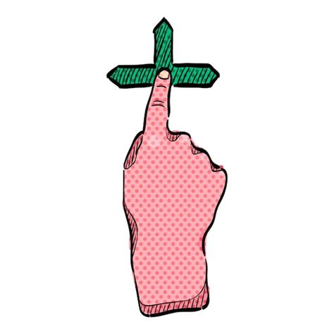 Premium Vector Finger Gesture Halftone Icon Hand Drawn Color Vector