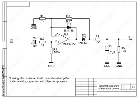 Schematic Diagram Of Electronic Device Vector Drawing Electrical
