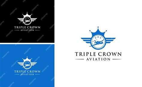 Premium Vector Crown Aviation Logo Designair Plane Wing Vector Template