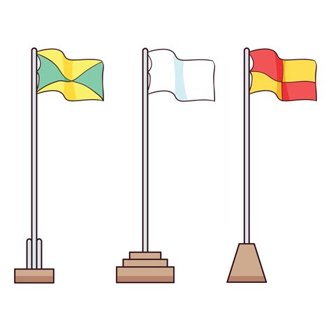 Hand Drawn Flagpole And Flag 12755073 Vector Art At Vecteezy