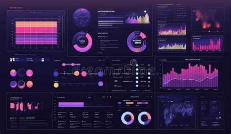 Animated Digital Dashboard Displaying Charts Graphs And Data