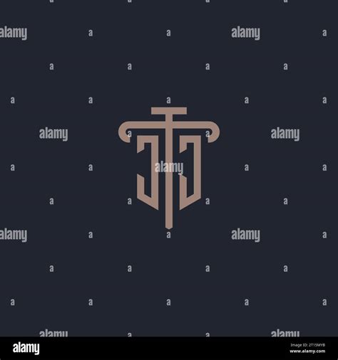 Jj Initial Logo Monogram With Pillar Icon Design Vector Stock Vector Image And Art Alamy