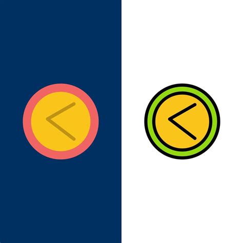 Arrow Interface Left User Icons Flat And Line Filled Icon Set Vector Blue Background 15281323