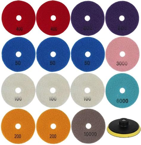 13 Packs 4 Inch Diamond Polishing Pads With 5 8 11 Backer Pad 12pcs