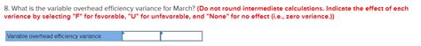 Solved 6 What Is The Labour Efficiency Variance For March