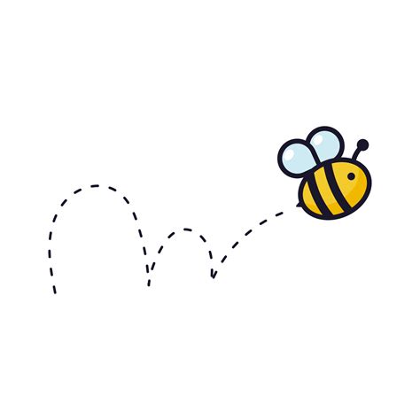 Bee Flying Path A Bee Flying In A Dotted Line The Flight Path Of A Bee To Honey 14606488 Png