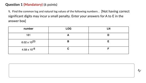 solved question 1 mandatory 6 ﻿points find the common log