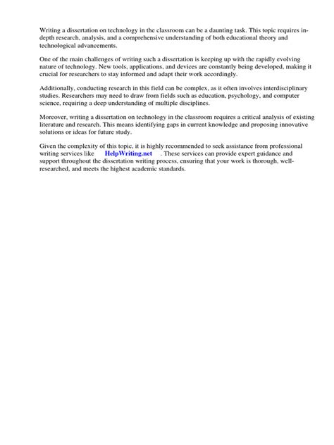 Dissertation On Technology In The Classroom Pdf Educational