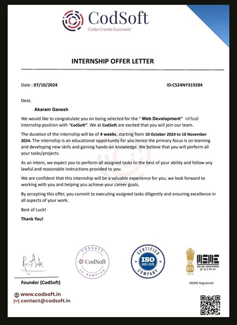 ganesh akaram on linkedin internship webdevelopment careerjourney