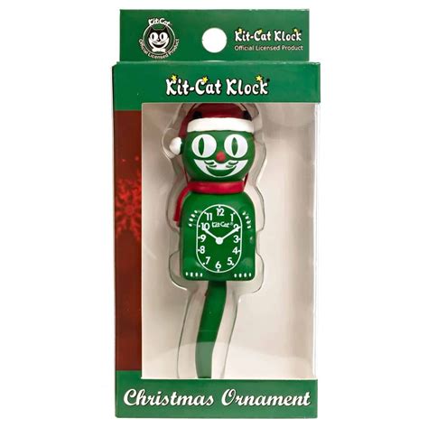 Kit Kat Clock Christmas Clock Green Cat Clock Ornament Ebay