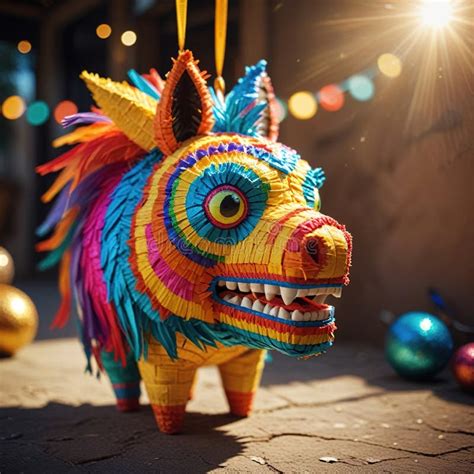 Festive Mexican Pinata Bright Colorful Festival Party Tradition Stock