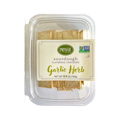 Partners Flatbread Crackers Garlic Herb Partners A Tasteful