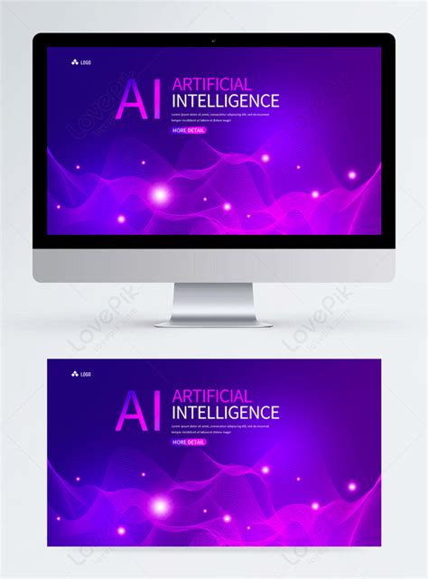 Purple Light Effect Artificial Intelligence Banner Template Image