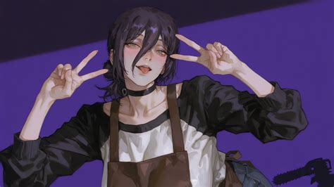 Reze Chainsaw Man Peace Sign 4k Wallpaper Pixiewall