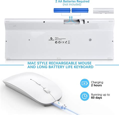 Wireless Keyboard And Mouse Combo Gamcatz Ultra Thin Full Size Keyboard With Number Pad And