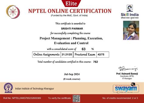 Projectmanagement Skilldevelopment Nptel Continuouslearning Swayam Srishti P