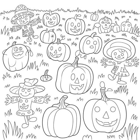 Pumpkin Patch Coloring Pages Coloringlib
