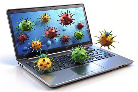 Premium Photo Computer Virus Bugs Clip Art Infested Laptop With Nasty