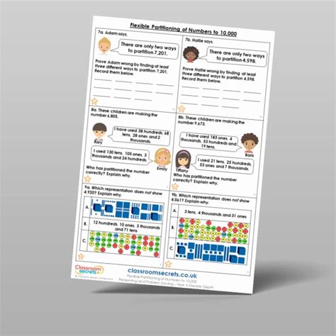 Year 4 Flexible Partitioning Of Numbers To 10 000 Reasoning And Problem Solving Resource