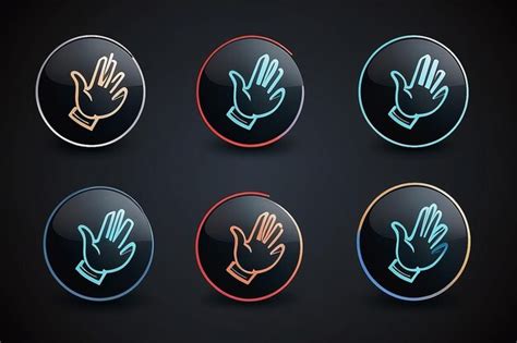 Hand Cursor Icon Set Click Icon Vector Hand Click Pointer Premium AI Generated Image