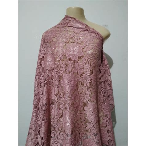 Tecido De Renda Com Elastano Rosé Bege 1 Mt X 1 60 Shopee Brasil