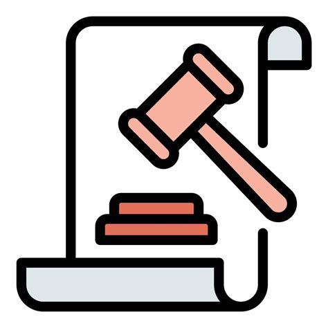Legality Icon Flat Line Style Illustration Representing Lawful Actions And Compliance With