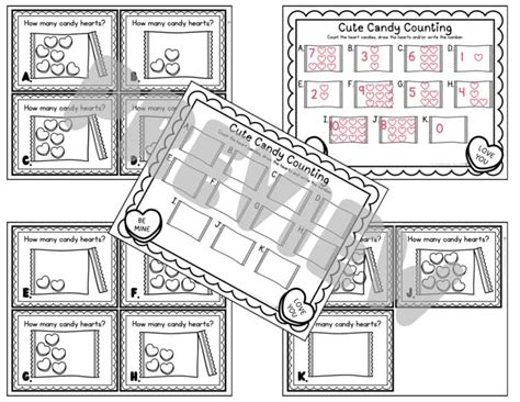 Cute Candy Counting Activity Prekkindergarten Valentines Day Math