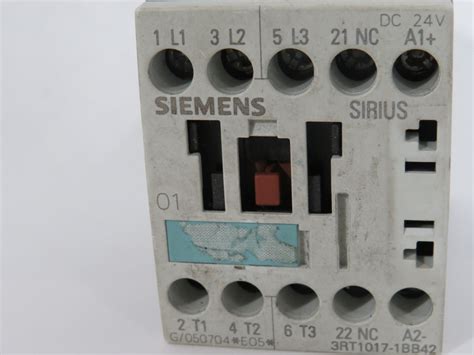 Siemens 3rt1017 1bb42 Power Contactor 24vdc Coil 1nc 3 Pole Used