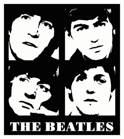 Beatles Poster Black And White