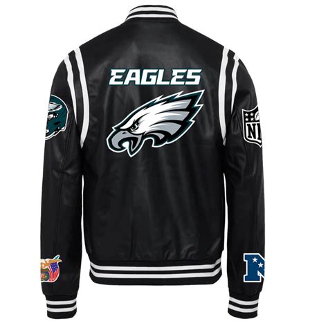Black White Philadelphia Eagles Leather Varsity Jacket Maker Of Jacket