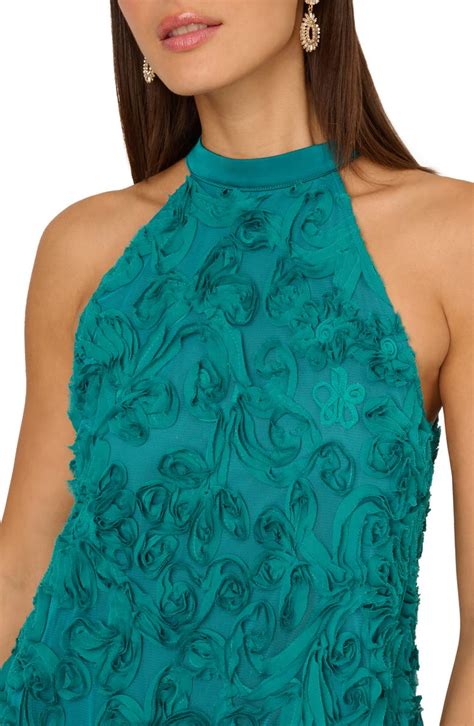 Adrianna Papell 3d Flower Halter Neck Cocktail Dress Nordstrom