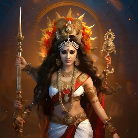 Premium Ai Image Hindu Goddess Durga Generated By Ai