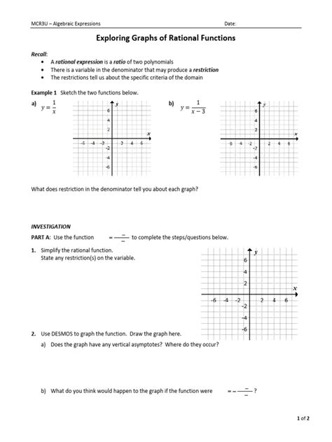 1 04 graphs of rational functions pdf function mathematics